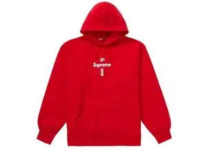 Supreme Cross Box Logo Hooded Sweatshirt - Red