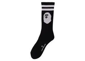 A BATHING APE Ape Head Line Socks - Black