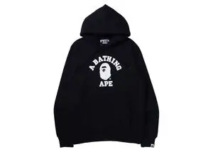 A BATHING APE College Pullover Hoodie - Black