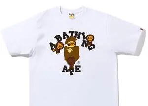 BAPE College Milo Tee Shirt - White