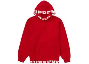 Supreme Cropped Logos Hooded Sweatshirt - Red