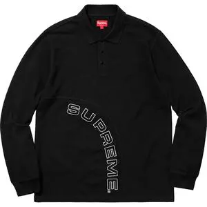 Supreme Corner Arc Long Sleeve Polo Shirt - Black | Editorialist