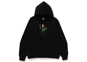 A BATHING APE Ape Graphic Relaxed Fit Pullover Hoodie - Black