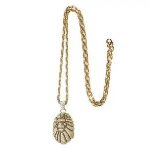 A BATHING APE Ape Head Crystal Stone Necklace - Gold