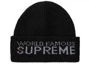 Supreme World Famous Beanie - Black