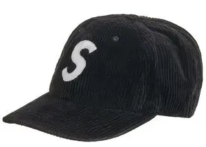Supreme Corduroy 6-panel Cap - Black