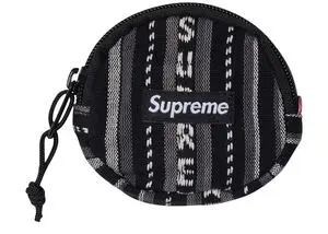 Supreme Woven Stripe Coin Pouch - Black