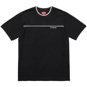 Supreme Contrast Yoke Pique Top - Black