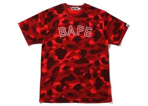 A BATHING APE Camo Tee Shirt - Red