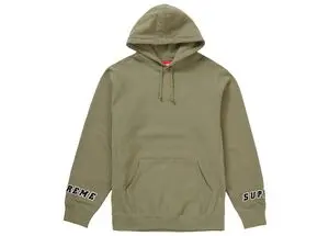Supreme Logo Hooded Sweatshirt - Light Olive