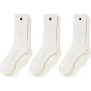 A BATHING APE Ape Head One Point Socks - White