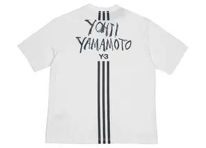 Adidas Y3 Signature Graphic Short Sleeve Tee Shirt - White
