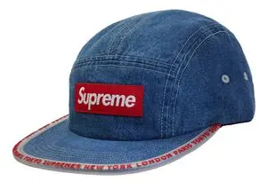 Supreme Worldwide Visor Tape Camp Cap - Denim