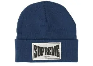 Supreme Woven Label Beanie - Slate