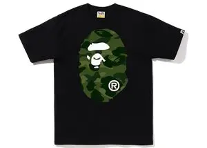 BAPE Camo Big Ape Head Tee Shirt Black Green