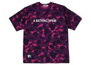 A BATHING APE Camo Bathing Ape Relaxed Fit Tee Shirt - Purple