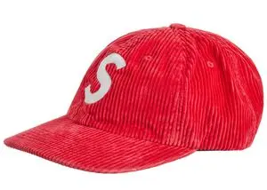 Supreme Corduroy S Logo 6-panel Cap - Red