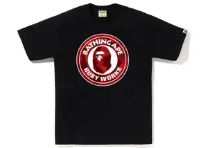 A BATHING APE Camo Busy Works Tee Shirt (ss23) Black Red