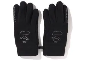 A BATHING APE Ape Face Gloves - Black
