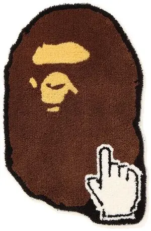 A BATHING APE Ape Head Online Rug - Brown