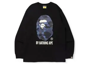 BAPE Camo By Bathing Ape (online Exclusive) Long Sleeve Tee Shirt (fw21) Black/navy Blue