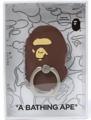 A BATHING APE Ape Head Smartphone Ring - Brown