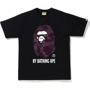 A BATHING APE Camo Bathing Ape Tee Shirt - Black/burgundy