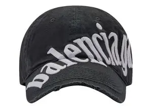 Balenciaga Diagonal Baseball Cap - Black/white