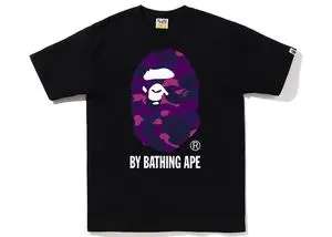 A BATHING APE Camo Bathing Ape Tee Shirt - Black Purple