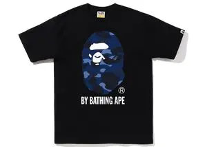 A BATHING APE Camo Bathing Ape Tee Shirt - Black Navy Blue