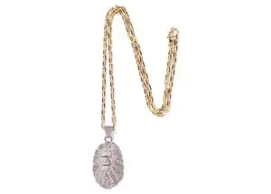A BATHING APE Ape Head Crystal Stone Necklace - Gold