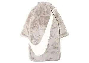 Nike Faux Fur Long Jacket - Light Bone