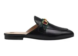 Gucci Princetown Leather Slipper With Web - Black/blue/red
