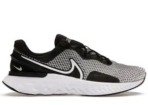 Nike React Miler 3 Metallic Silver Sneakers - White/black
