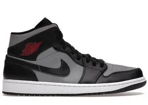 JORDAN 1 Mid Shadow Red Sneakers - Black/gym Red/particle Grey
