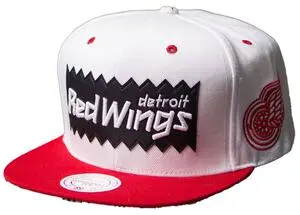 Mitchell & Ness Detroit Wings Sta3 Wool Snapback Cap - White/red