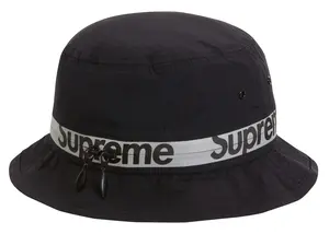 Supreme Reflective Zip Bucket Hat - Black