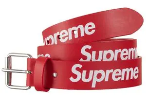 Supreme Repeat Leather Belt - Red