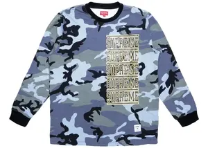 Supreme Stacked Long Sleeve Top - Blue Camo