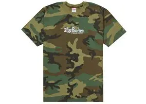 Supreme Stay Positive Tee Shirt - Woodland Camo