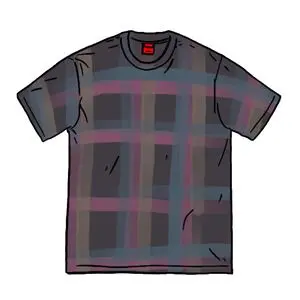 Supreme Sprayed Plaid Short Sleeve Top - Black