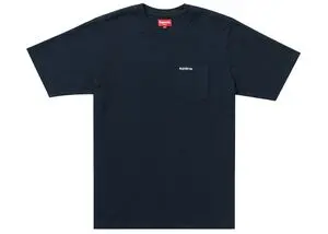 Supreme Short Sleeve Pocket Tee Shirt - Navy Blue
