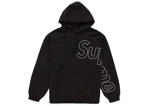 Supreme Reflective Hooded Sweatshirt - Black