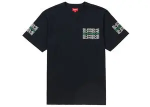 Supreme Stack Logo Tee Shirt - Navy Blue