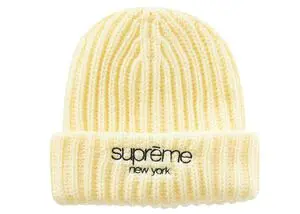 Supreme Ribbed Beanie - Cream