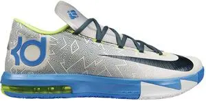 Nike Kd 6 Home Ii Sneakers - Pure Platinum/night Factor/vivid Blue