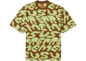 Supreme Stacked Intarsia Short Sleeve Top - Brown