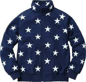 Supreme Stars Zip Stadium Jacket - Navy Blue