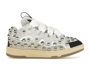 LANVIN Studded Leather Curb Sneakers