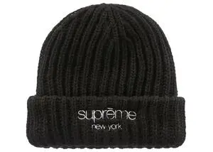 Supreme Ribbed Beanie - Black